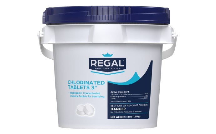 Regal Chemicals 4 lb 3" Chlorinated Tabs Unwrapped Pail – First Pools USA